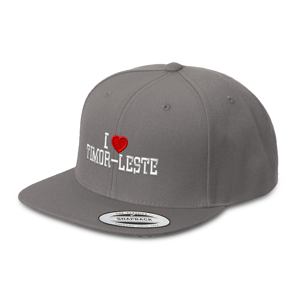Snapback Hats for Men & Women I Love Timor-Leste Acrylic Flat Bill ...